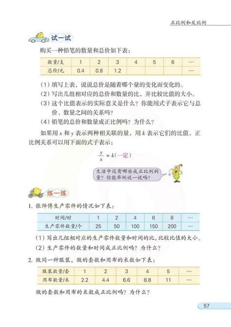 《六、正比例和反比例》苏教版小学六年级数学下册课本2013审定 苏教版小学课本