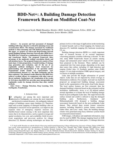 PDF BDD Net A Building Damage Detection Framework Based On Modified Coat Net