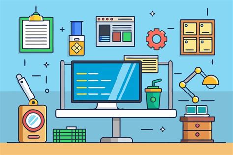 Premium Vector Lab Space For Coding And Programming Exercises Vector