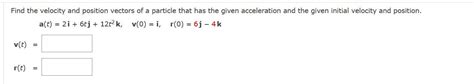 solved consider the following position function r t