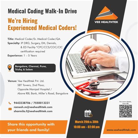 Vee Healthtek Hiring For Medical Coders Bangalore Chennai Pune And More