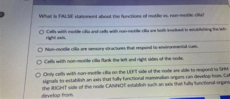 Solved What Is False Statement About The Functions Of Motile