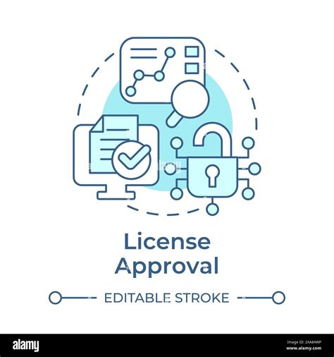 License Approval Soft Blue Concept Icon Stock Vector Image And Art Alamy