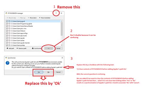 some propositions to improve the gui and text of the pythonpath manager