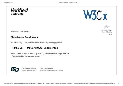 completed html and css course on edx shivakumar gandrakota posted on