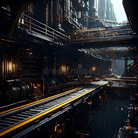 Conveyor Belt In Industry Ai Generatet Stock Illustration Illustration Of Commerce