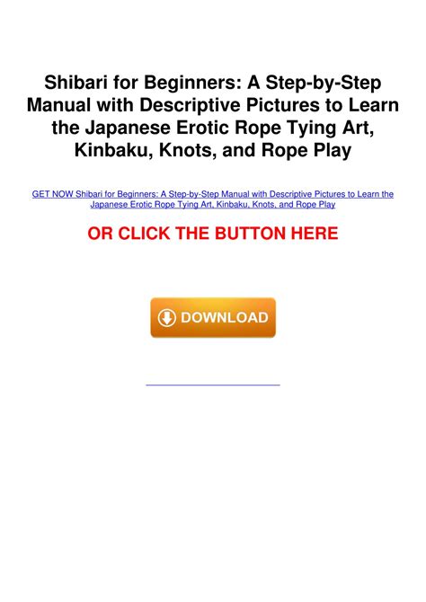 Ppt Downloadpdf Shibari For Beginners A Step By Step Manual With
