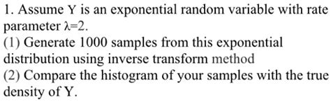 1 Assume Y Is An Exponential Random Variable With Rate Parameter λ2