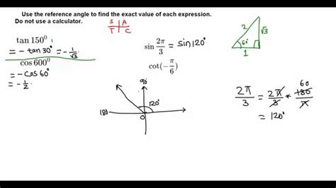 Find The Exact Value Of Trigonometric Functions Without Using A Calculator Youtube