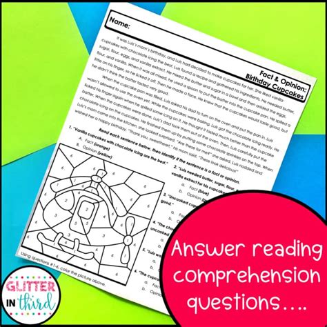 Fact And Opinion Worksheets Reading Comprehension Color By Number
