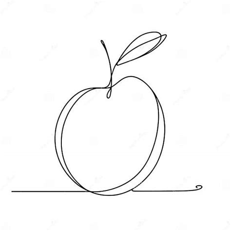 A Simple Drawing Of An Apple With A Stem Stock Illustration Illustration Of Element Graphic