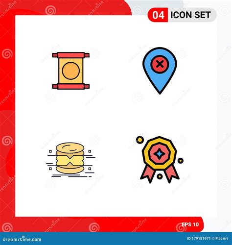 4 Universal Filledline Flat Colors Set For Web And Mobile Applications Scroll Data Chinese