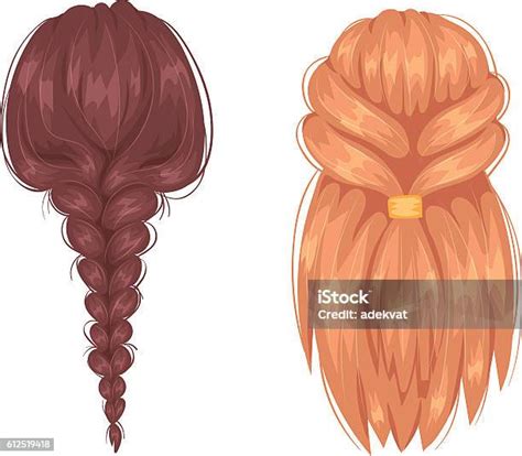 Vector Wanita Gaya Rambut Kembali Tampilan Ilustrasi Stok Unduh