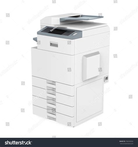 Office Multifunction Printer Isolated 3d Rendering Stock Illustration
