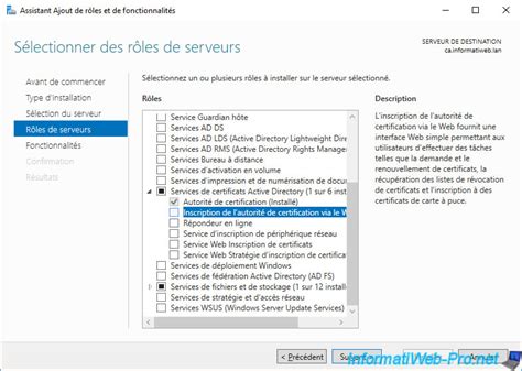 Installer Linterface Web Dune Autorité De Certification Ca Sous Windows Server 2016