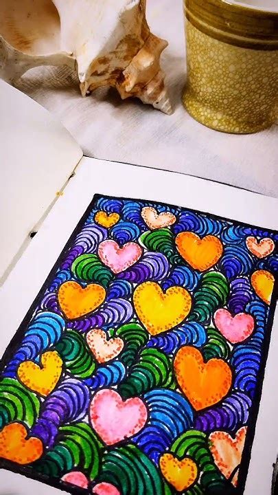 💞how To Draw Zendangles Easy Drawing Heart Drawing Trending Drawing Zendangle Youtube