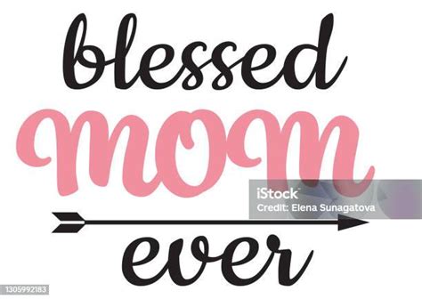 축복받은 엄마 T 셔츠 디자인 손 글자 인용 엄마의 삶 모성 포스터 현대 서예 흰색 배경에 고립 0명에 대한 스톡 벡터 아트 및