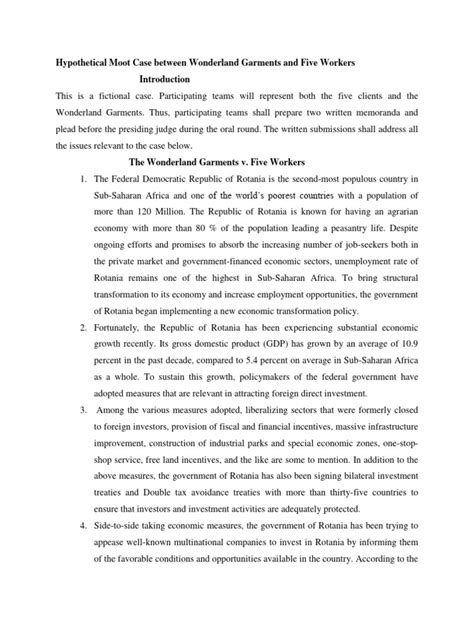Hypothetical Case Pdf Employment Labour Economics