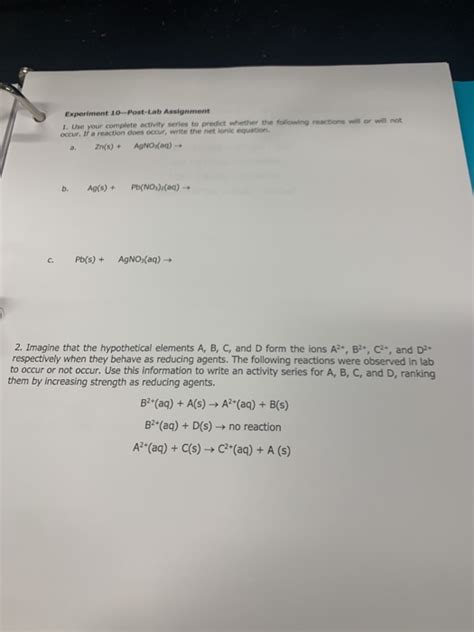 solved experiment 10 post lab assignment 1 use your