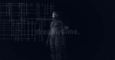 Composition Of Exploding Human Body Formed With Particles And Binary
