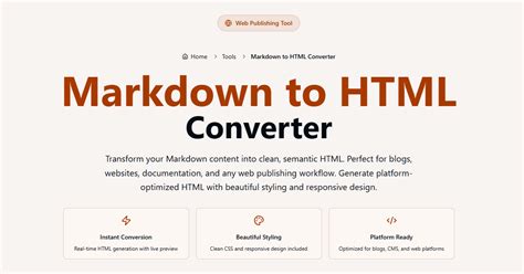 Markdown To Html Converter Convert Md To Html Tomarkdown