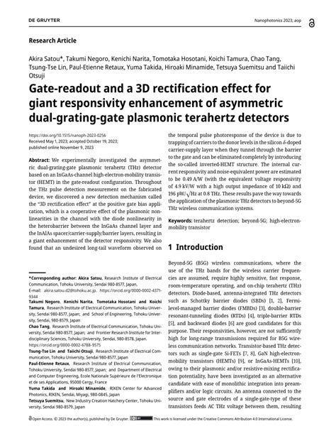 Pdf Gate Readout And A 3d Rectification Effect For Giant Responsivity Enhancement Of