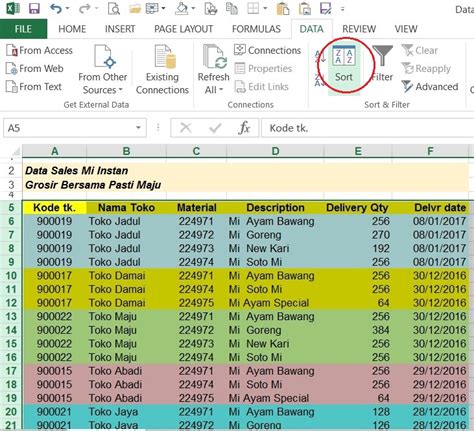 Microsoft Excel Sorting Data Kriteria Custom Lists Belajar Praktis