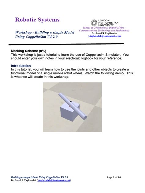 Workshop 1 Introduction To Robotics With Coppeliasim Download Free Pdf Scripting Language
