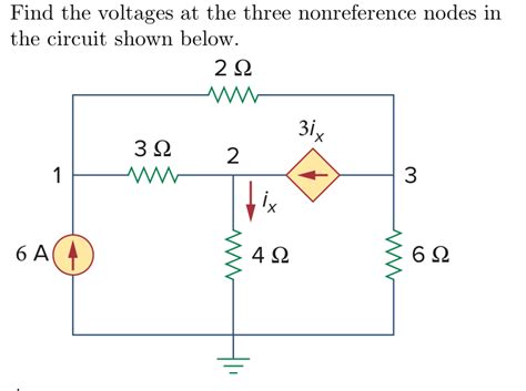 [solved] find the voltages at the three nonreference nodes