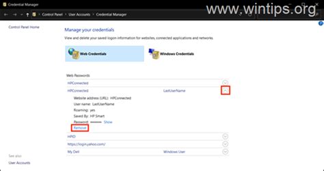 How To Remove Web Or Windows Credentials On Windows WinTips Org