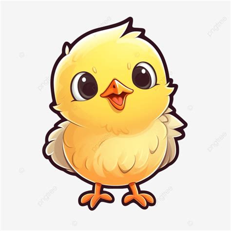 Linda Pegatina De Pollito Con Ai Generativa Png Dibujos Pollo