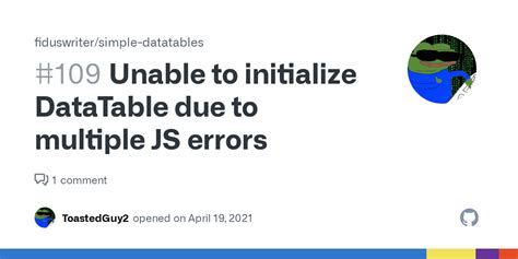 Unable To Initialize DataTable Due To Multiple JS Errors Issue Fiduswriter Simple