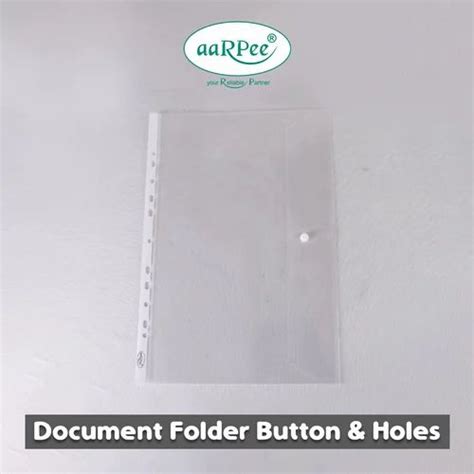 Plastic Document Folder Button And Holes White Size A4 At Best Price