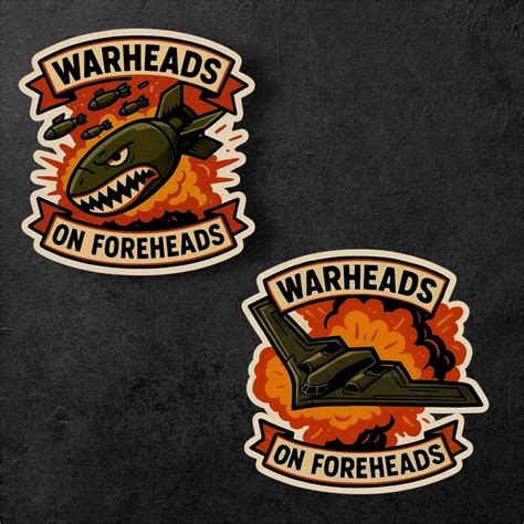 Warheads On Foreheads Stickers Military Bomber Art Tactical Vinyl