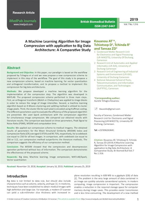 Pdf A Machine Learning Algorithm For Image Compression With · A