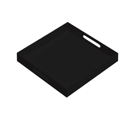 Black Lucite Square Passing Tray W Handles 12 Tablescapes