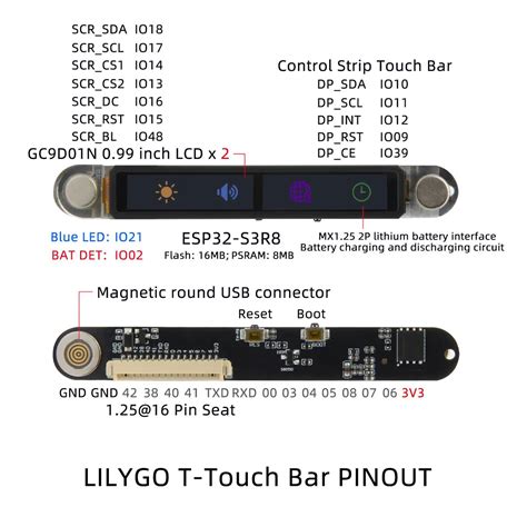 Esp32 S3 Lilygo T Touch Bar Wifi Bluetooth Touchbar