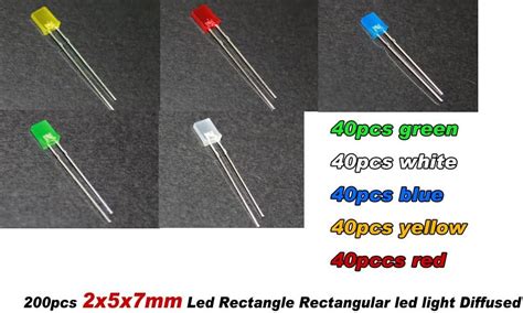 200pcs 2x5x7mm Led Rectangle Rectangular Led Light Qatar Ubuy