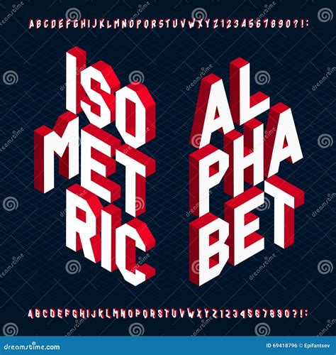 3D Isometric Alphabet Vector Font. Letters, Numbers And Symbols. | CartoonDealer.com #95259544