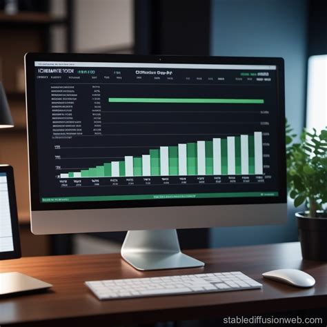 Excel Graph On Computer Display Stable Diffusion Online