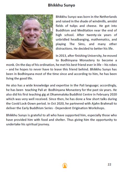 Venerable Sunyo Will Be Visiting The Netherlands Buddhist Society Of