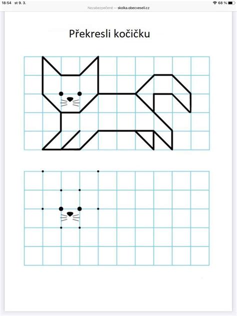 Cat Drawing On Graph Paper