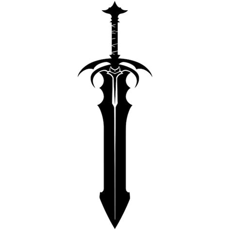 Puñal De Silueta O Mini Espada Corta En El Juego Mmorpg Color Negro