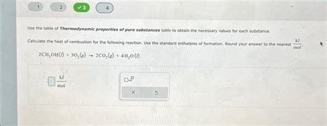 solved use the table of thermodynamic properties of pure