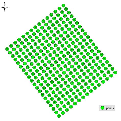 Assigning Row Wise Value To Rotated Grid Of Points Using Arcgis Desktop