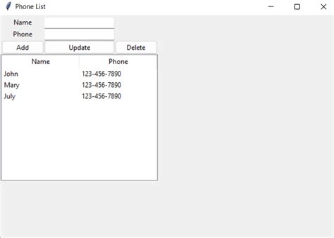 GitHub Shashwatdkr Gui Application Using Tkinter To Show Add Update And Delete Phone Records