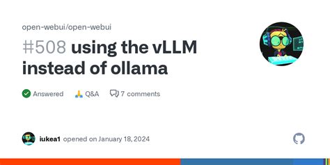 using the vllm instead of ollama · open webui open webui · discussion