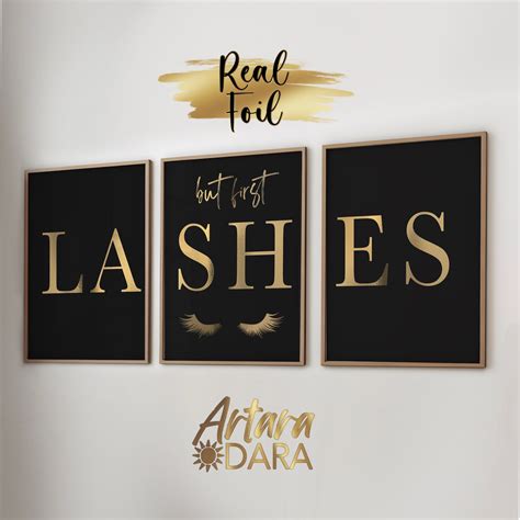 Lashes Wall Art Real Foil Poster Lash Tech Print Eyelash Extension