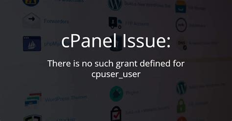 Cpanel Issue On Mysql Databases There Is No Such Grant Defined For