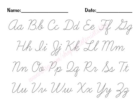 Free Printable Cursive Alphabet Pdf Practice Sheets Download Free